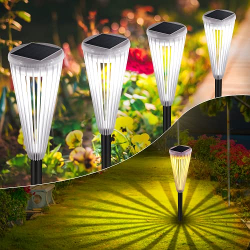 SMY Lighting Solar Pathway Lights,6 Pack Solar Outdoor Lights,Solar Landscape Garden Lights Outdoor Path Lighting for Lawn Yard Patio Pathway Walkway Warm White & Cool White