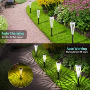 SMY Lighting Solar Pathway Lights,6 Pack Solar Outdoor Lights,Solar Landscape Garden Lights Outdoor Path Lighting for Lawn Yard Patio Pathway Walkway Warm White & Cool White