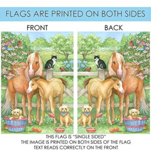 Toland Home Garden 109566 Pasture Pals Spring Flag 28x40 Inch Double Sided Spring Garden Flag for Outdoor House Horse Flag Yard Decoration