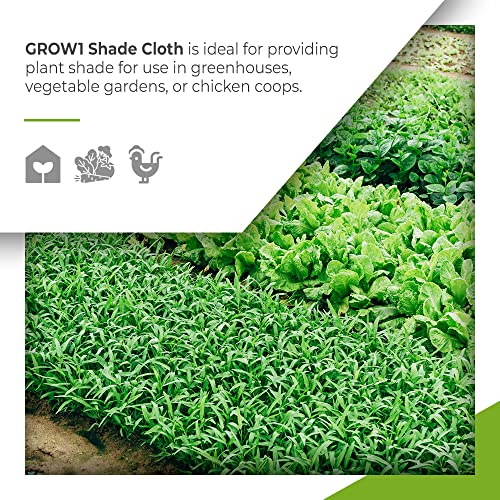 Grow1 Greenhouse 50% Shade Cloth Net, Garden Fence Covering Tarp, Chicken Coop, Tomato Plants, 10' x 100' Feet, Dark Green