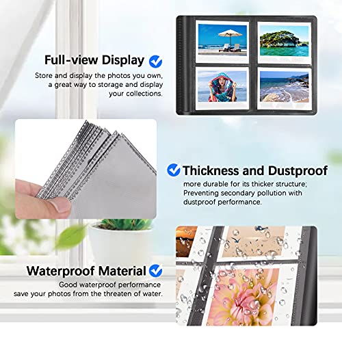 160 Pockets Photo Album for Fujifilm Instax Wide 300 Camera, Polaroid 600 Photo Album, Albums for Polaroid Now+ Now OneStep2 OneStep+ 600 Instant Film Camera, POP Lab Instant Print Camera (Black)