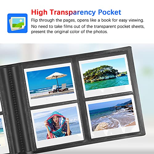 160 Pockets Photo Album for Fujifilm Instax Wide 300 Camera, Polaroid 600 Photo Album, Albums for Polaroid Now+ Now OneStep2 OneStep+ 600 Instant Film Camera, POP Lab Instant Print Camera (Black)