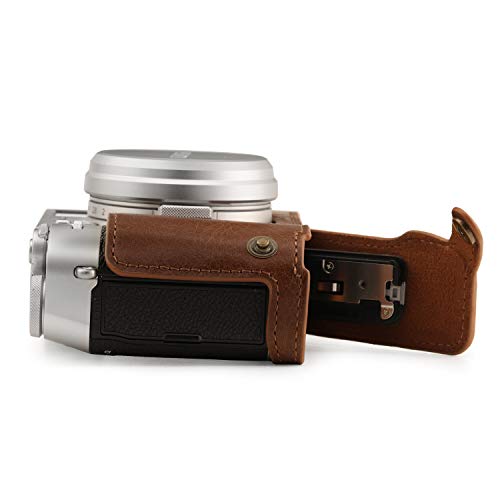 MegaGear MG1895 Ever Ready Genuine Leather Camera Half Case Compatible with Fujifilm X100V - Brown