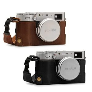 MegaGear MG1895 Ever Ready Genuine Leather Camera Half Case Compatible with Fujifilm X100V - Brown