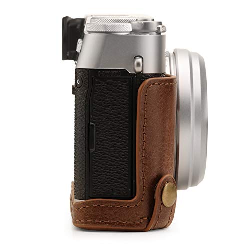 MegaGear MG1895 Ever Ready Genuine Leather Camera Half Case Compatible with Fujifilm X100V - Brown