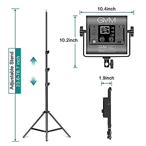 GVM RGB LED Video Light with Bluetooth Control, 60W Photography Studio Lighting Kit with Stands, 2-Packs 880RS Dimmable Led Panel Light for Youtube, Streaming, Gaming, 8 Applicable Scenes, CRI97