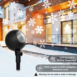 Christmas Projector Lights Outdoor, Indoor Decorations Snowflake Projection Lights LED Snowfall Show Spotlight Waterproof Landscape Lighting for Xmas Holiday Party Wedding Garden Patio