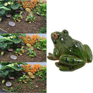 LUORNG 2pcs Resin Simulation Frog Statue Animal Sculpture 6.5x5.5x3.8cm for Home Garden Backyard Outdoor Decoration