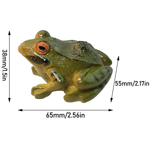 LUORNG 2pcs Resin Simulation Frog Statue Animal Sculpture 6.5x5.5x3.8cm for Home Garden Backyard Outdoor Decoration