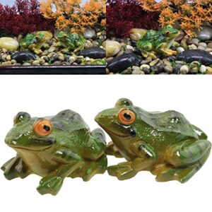 LUORNG 2pcs Resin Simulation Frog Statue Animal Sculpture 6.5x5.5x3.8cm for Home Garden Backyard Outdoor Decoration