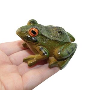 LUORNG 2pcs Resin Simulation Frog Statue Animal Sculpture 6.5x5.5x3.8cm for Home Garden Backyard Outdoor Decoration