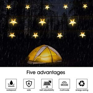 EAVO Solar String Lights, 24.6FT 50 LED Fairy String Lights, Waterproof Star Lights for Indoor, Outdoor, Wedding Party, Christmas Tree, Garden Decoration (Warm White)