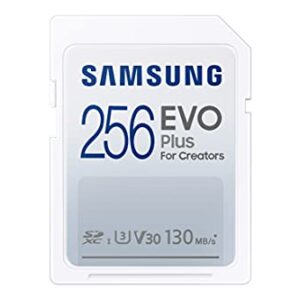 SAMSUNG EVO Plus Full Size 256GB SDXC Card 130MB/s Full HD & 4K UHD, UHS-I, U3, V30 (MB-SC256K/AM)