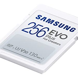 SAMSUNG EVO Plus Full Size 256GB SDXC Card 130MB/s Full HD & 4K UHD, UHS-I, U3, V30 (MB-SC256K/AM)