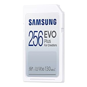 SAMSUNG EVO Plus Full Size 256GB SDXC Card 130MB/s Full HD & 4K UHD, UHS-I, U3, V30 (MB-SC256K/AM)