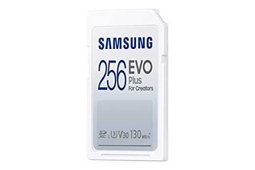 SAMSUNG EVO Plus Full Size 256GB SDXC Card 130MB/s Full HD & 4K UHD, UHS-I, U3, V30 (MB-SC256K/AM)