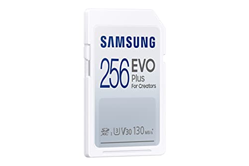 SAMSUNG EVO Plus Full Size 256GB SDXC Card 130MB/s Full HD & 4K UHD, UHS-I, U3, V30 (MB-SC256K/AM)