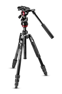 manfrotto travel befree live aluminium tripod twist, video head, black, compact (mvkbfrt-liveus)