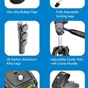 Ultimaxx 50" Inch Lightweight Portable Camera Tripod Stand with Carrying Bag for Sony, Nikon, Canon, Olympus, Pentax, Panasonic, Samsung Cameras and Camcorders