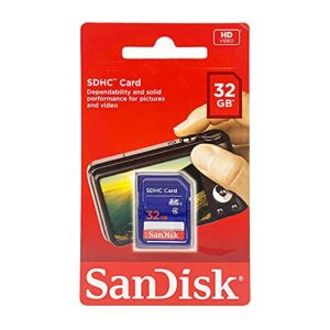 sandisk 32gb class 4 sdhc flash memory card – retail package