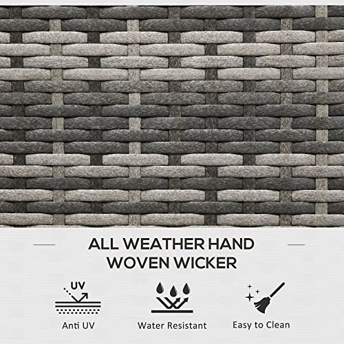 Outsunny Outdoor Deck Box, PE Rattan Wicker with Liner, Hydraulic Lift, and A Handle for Indoor, Outdoor, Patio Furniture Cushions, Pool, Toys, Garden Tools, Gray