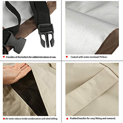 willstar V Shaped Patio Sectional Sofa Cover Upgrade 420D Waterproof & Dustproof Outdoor Furniture Cover Garden Couch Cover (115" L x 33.5" D x 31" H, Beige)