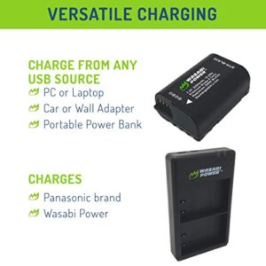 Wasabi Power Battery (2-Pack) and USB-C Dual Battery Charger for Panasonic DMW-BLK22 and Panasonic Lumix DC-S5, DC-S5 II, DC-S5 IIX, GH5 II, GH6, S5II, S5IIX, S5M2, S5M2X, GH5M2