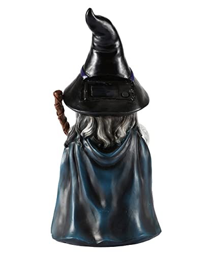 EXQUAILTY Outdoor Witches Statue Halloween Decor, Witch Hand Hold Solar LED Ball and Magic Wand Solar Light Garden Sculptures, Lawn Yard Art Decoration