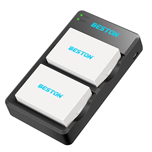 BESTON 2-Pack LP-E8 Battery Pack and Rapid USB Charger for Canon EOS Rebel T2i T3i T4i T5i Cameras