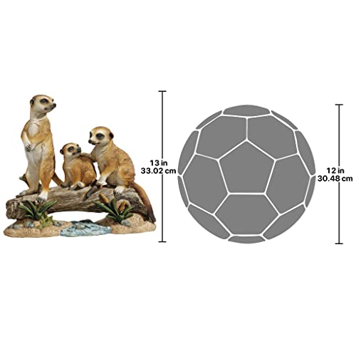 Design Toscano QL57089 Meerkat Clan Garden Animal Statue, 15 Inch, Full Color