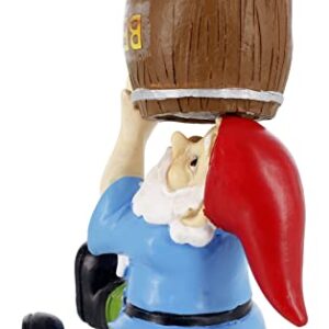 Gnometastic Mini Gnomes - Beer Drinking Gnome, 4in - Small, Drunk Garden Gnome Statue for Fairy Garden, Planters, Indoor, Outdoor Decoration