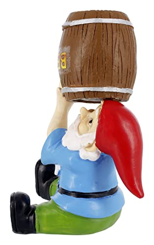 Gnometastic Mini Gnomes - Beer Drinking Gnome, 4in - Small, Drunk Garden Gnome Statue for Fairy Garden, Planters, Indoor, Outdoor Decoration