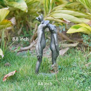 Frog Decor Garden Statue Decor Outside - Artgenius Couple Kiss Plog Statue Outside Frog Figurines for Yard Patio Lawn Decorations Couple Frogs Front Yard Decorations Outdoor 3.6"2.1"8.7" LC LCdecohome