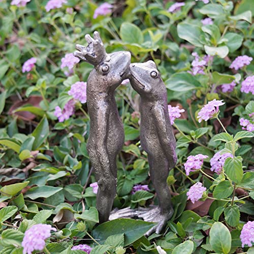 Frog Decor Garden Statue Decor Outside - Artgenius Couple Kiss Plog Statue Outside Frog Figurines for Yard Patio Lawn Decorations Couple Frogs Front Yard Decorations Outdoor 3.6"2.1"8.7" LC LCdecohome