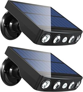 euaonya solar powered fake security camera, solar wall light outdoor solar-powered garden lamp,motion sensor waterproof spotlights for garden path street, ip65 waterproof