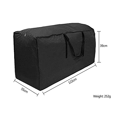 Outdoor Cushion Storage Bag, Black Heavy Duty Waterproof Outdoor Cushion Cover for Garden Furniture Cushions, Christmas Trees Storage Bag