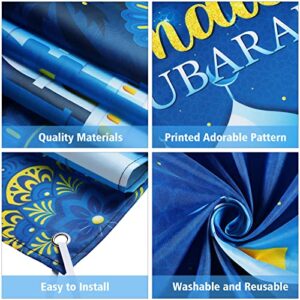 Ramadan Mubarak Decorations Backdrop Banner Muslim Ramadan Kareem Background Eid Mubarak Sign Photo Booth Backdrop Background for Home Muslim Ramadan Eid Al Fitr Party Supplies (Blue)