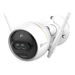 EZVIZ Outdoor Security Camera Dual Lens 1080P, Excellent Color Night Vision, Active Light & Siren Alarm with PIR Motion Detection, Weather Proof, Two-way Talk, the First Dual Lens Security Camera(C3X)