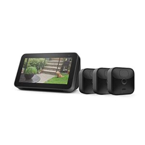 blink outdoor (3rd gen) – 3 camera system bundle with echo show 5 (2nd gen)