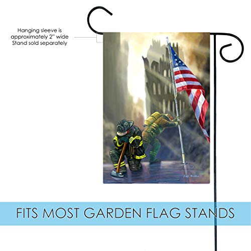 Toland Home Garden 1110236 American Heroes Patriotic Flag 12x18 Inch Double Sided Patriotic Garden Flag for Outdoor House 44815 Flag Yard Decoration