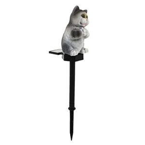 uonlytech outdoor decor solar garden lights outdoor cat lights led decorative stake animal statue yard decor led lighting lamp for pathway landscape decoration solar lights outdoor