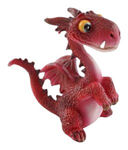 top collection miniature fairy garden and terrarium mini dragon statue, red