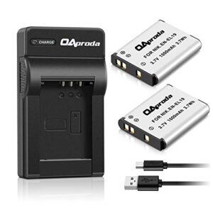 oaproda 2 pack en-el19 battery and rapid usb charger for nikon coolpix s32, s33, s100, s2800, s3100, s3200, s3300, s3500, s3600, s3700, s4100, s4200, s4300, s5200, s5300, s6500, s6800, s7000 camera…