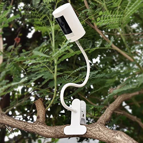 2Pack Clamp Mount for Ring Stick Up Cam & Ring Indoor Cam, Flexible Gooseneck Mounting Bracket to Attach Your Camera Anywhere with No Tools - White