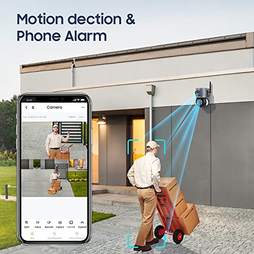 INQMEGAPRO 4MP Security Camera Outdoor, 10X Optical Zoom,Dual-Lens Outdoor Camera,360 Degree Pan/Tilt/Zoom Security Camera System with Motion Tracking, Two-Way Talk,Siren Alarm, Color Night Vision