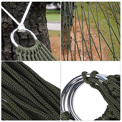 Estink Nylon Rope Hammock, Comfortable Hammock Swing Chair Hanging from Strong Garden Tree for Indoor, Outdoor, Camping