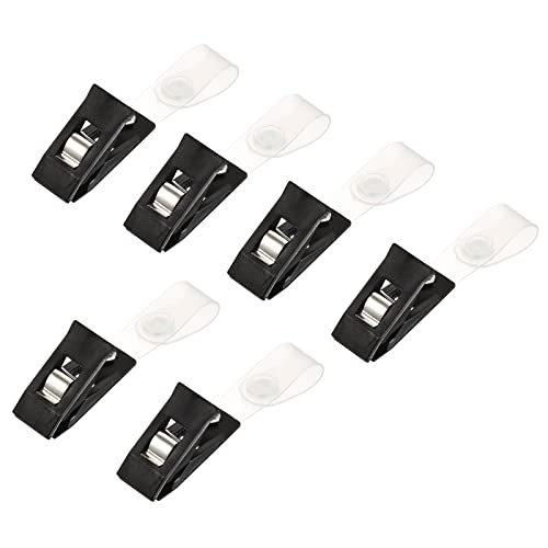 MECCANIXITY Anti-Wind Clips, Plastic Adjustable Yard Flag Stopper Clip Accessories for Garden Flag Stand Poles, Black Clear Pack of 10