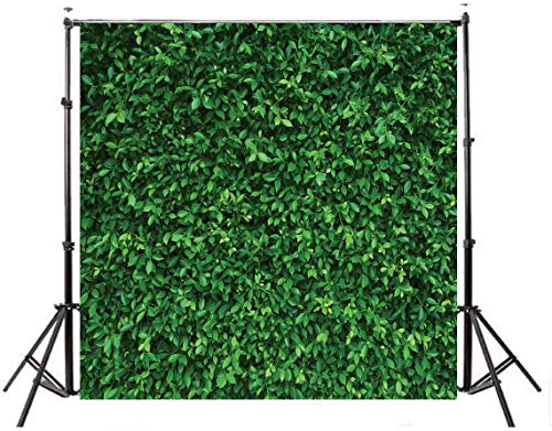 LYWYGG 8x8FT Green Leaves Photography Backdrops Mmicrofiber Nature Backdrop Birthday Background for Birthday Party Seamless Photo Booth Prop Backdrop CP-87-0808