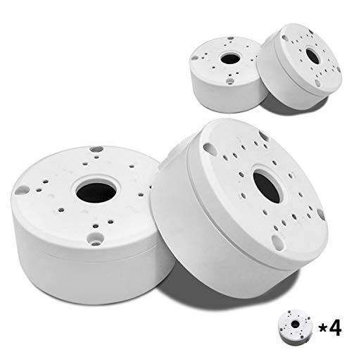 (Waterproof Camera Junction Box) Universal Bullet Security Camera Mount Bracket Hide Cable, Metal Electric Enclosure, Outdoor Camera Cover, Base Junction Box for CCTV Cams (4 Pack)