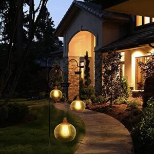 SHYMERY Hanging Solar Lights,Metal Solar Lantern LED Garden Outdoor Chandelier Rustic Edison Bulb Lamps Waterproof for Outdoor Hanging,Porch,Patio,Lanai,Pathway Decor(Bronze,1 Pack)